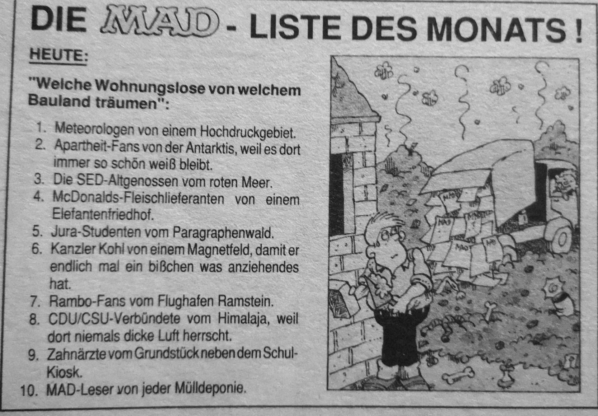 Deutsches MAD Nummer 250 - Jubiläumsausgabe mit Helmut Kohl, Michail ...